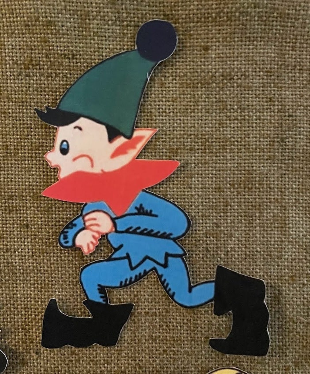 Sizes up to 15" Vintage Style Christmas Pixie Elf Running Racing Hand ...