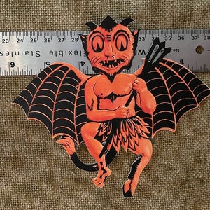 Sizes up to 14" Vintage Style Art Deco Flying Devil With Bat Wings ...
