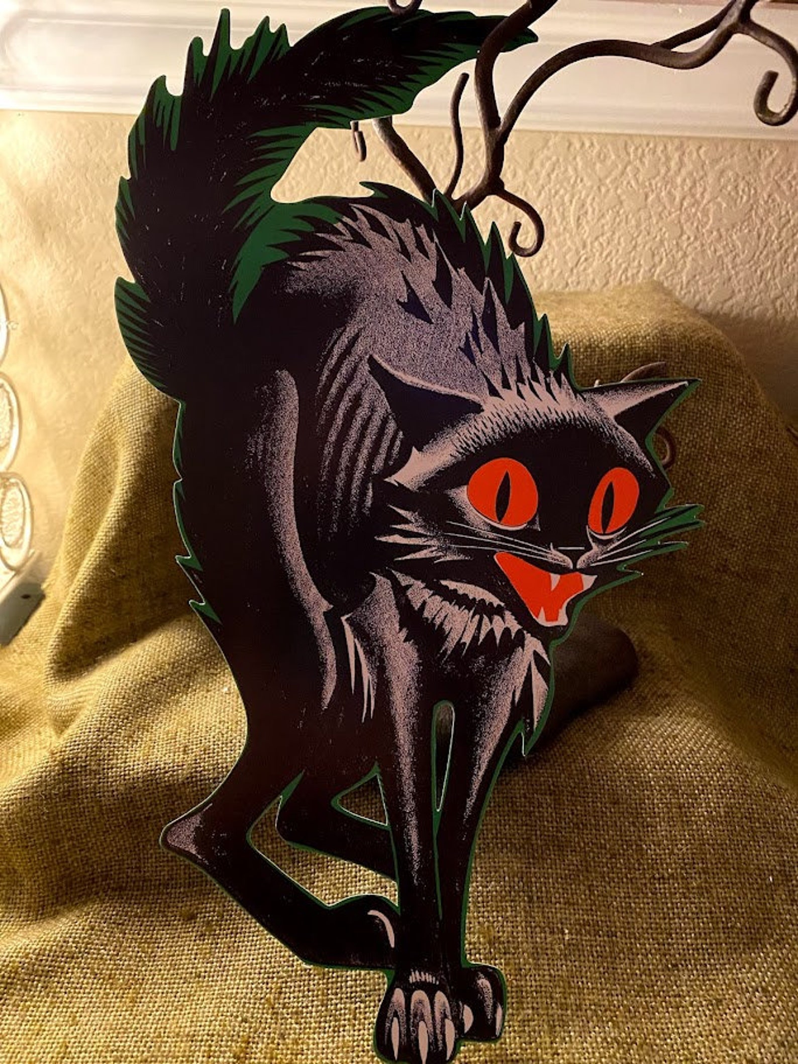 NOS Vintage Style Authentic Beistle 2 Sided Cutout Arched Back Black ...