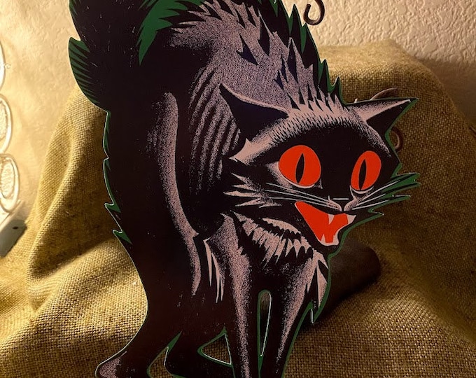 NOS Vintage Style Authentic Beistle 2 Sided Cutout Arched Back Black ...