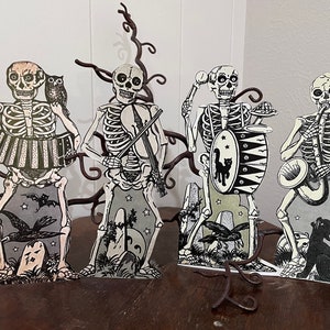 Sizes up to 16" Choice of 4 Vintage Style Skeleton Playing Musical ...