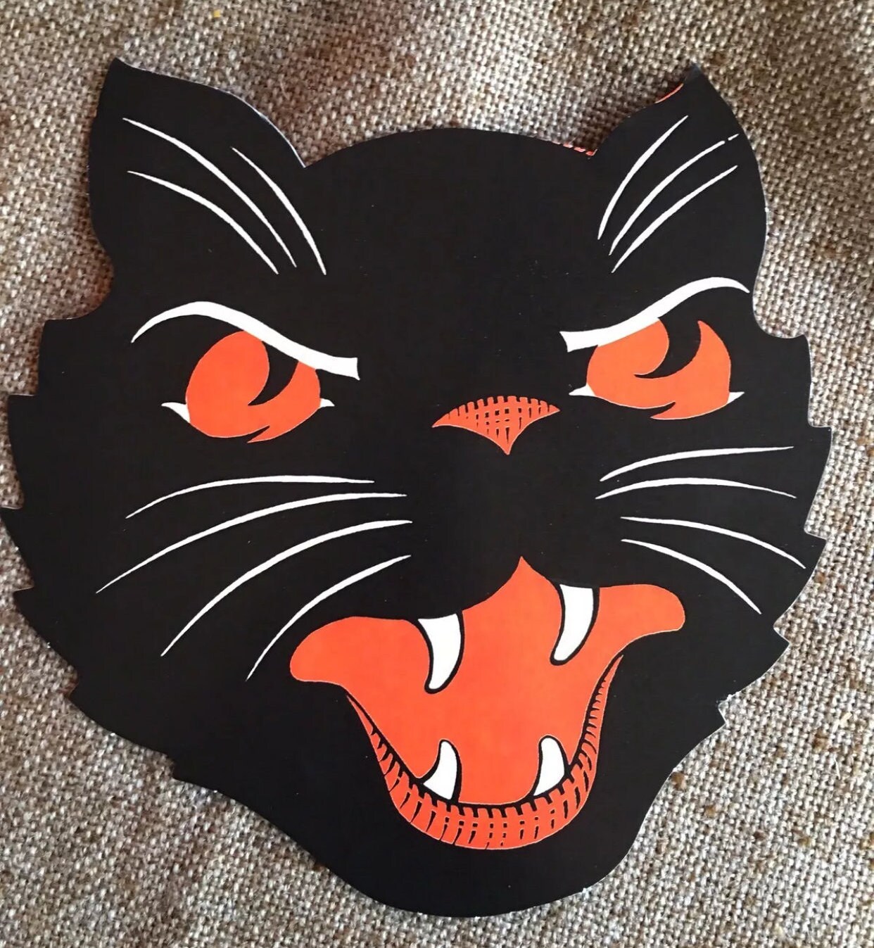 Vintage Style Beistle Angry Scowly Cat Red Eyes Halloween - Etsy