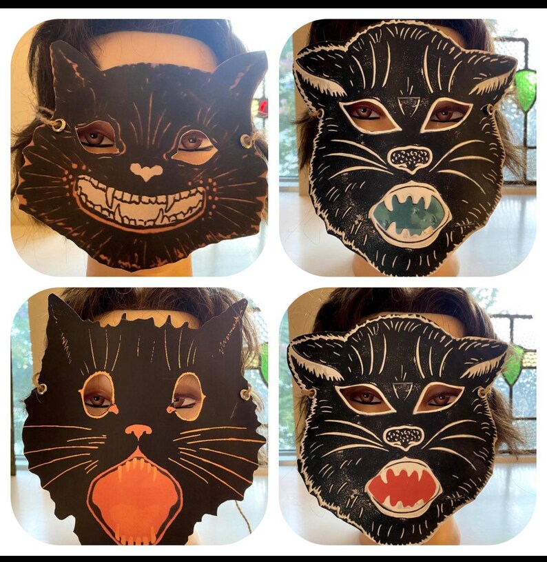 Choice Vintage Style Cat Cardstock Paper Halloween MASK - Etsy