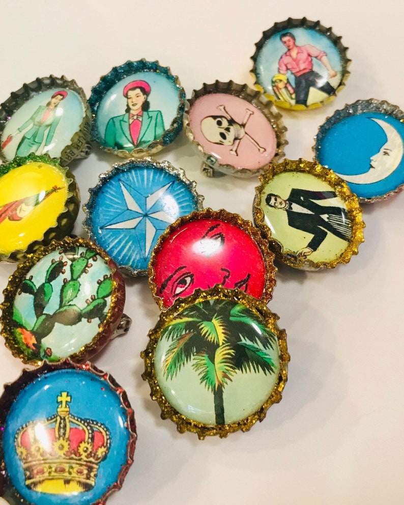 Loteria Mexican Bingo Recycled Bottle Cap Pin or Magnet - Etsy