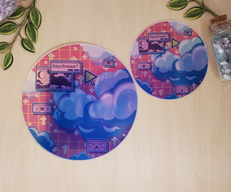 Pastel Cyberskies Sticker, Magnet, & Pin Dreamcore Webcore Clear ...