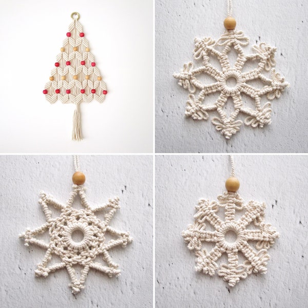 Macrame Snowflakes - Etsy