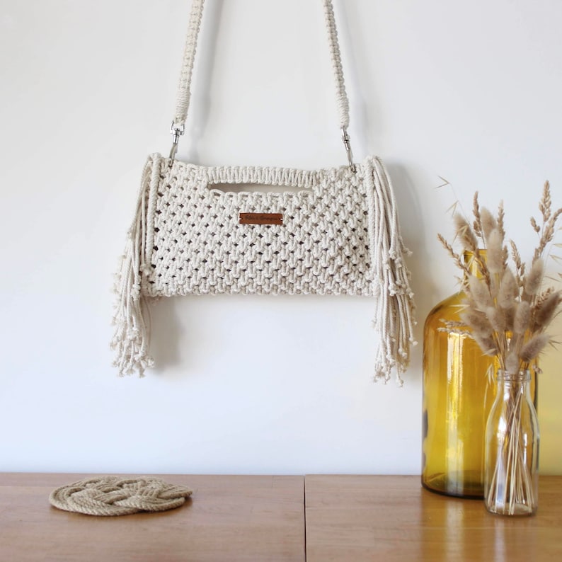 MACRAME PATTERN / Clutch Bag With Removable Shoulder Strap / - Etsy