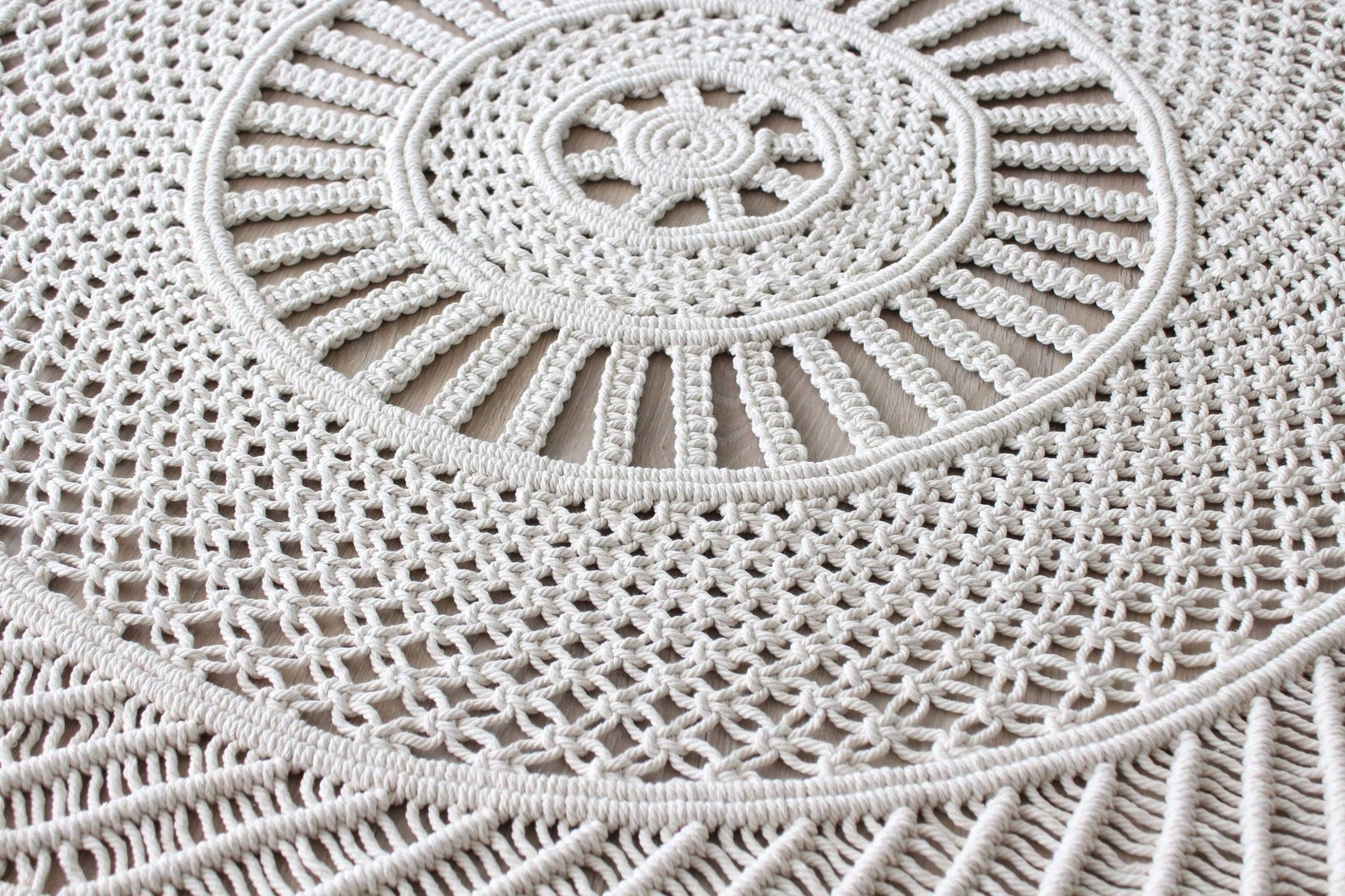 MACRAME PATTERN / Macrame Rug Tutorial / Round Mandala-inspired Rug ...