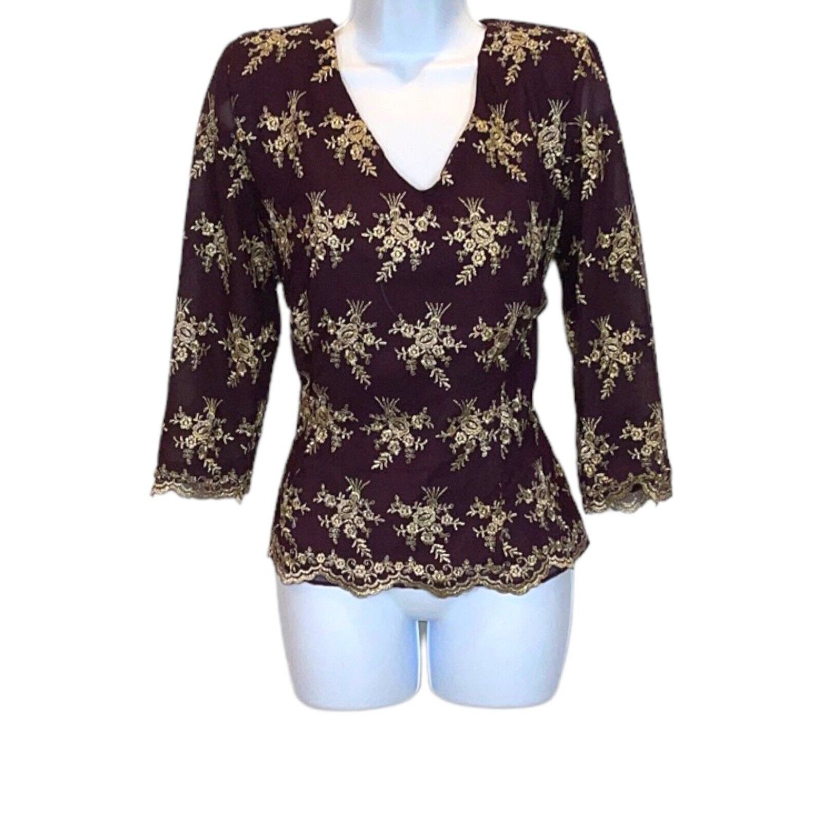 Vintage My Michelle Woman Dark Purple 2-piece Ballgown Embroidered ...