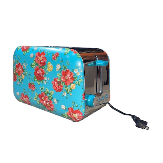 The Pioneer Woman Toaster Vintage Floral Blue/teal 2 Slice - Etsy