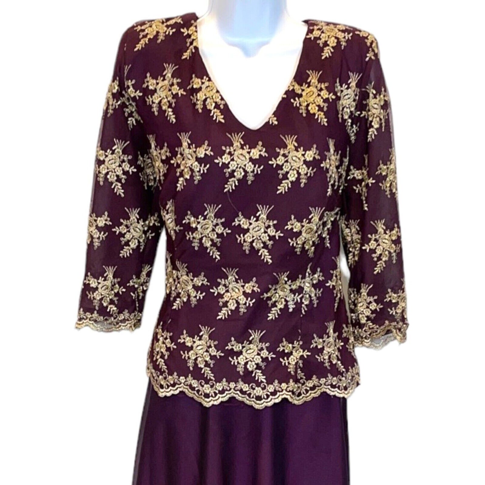 Vintage My Michelle Woman Dark Purple 2-piece Ballgown Embroidered ...