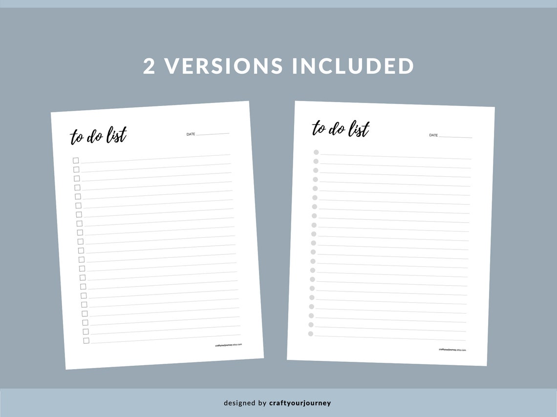 Minimal to Do List Printable Planner Instant Download PDF - Etsy