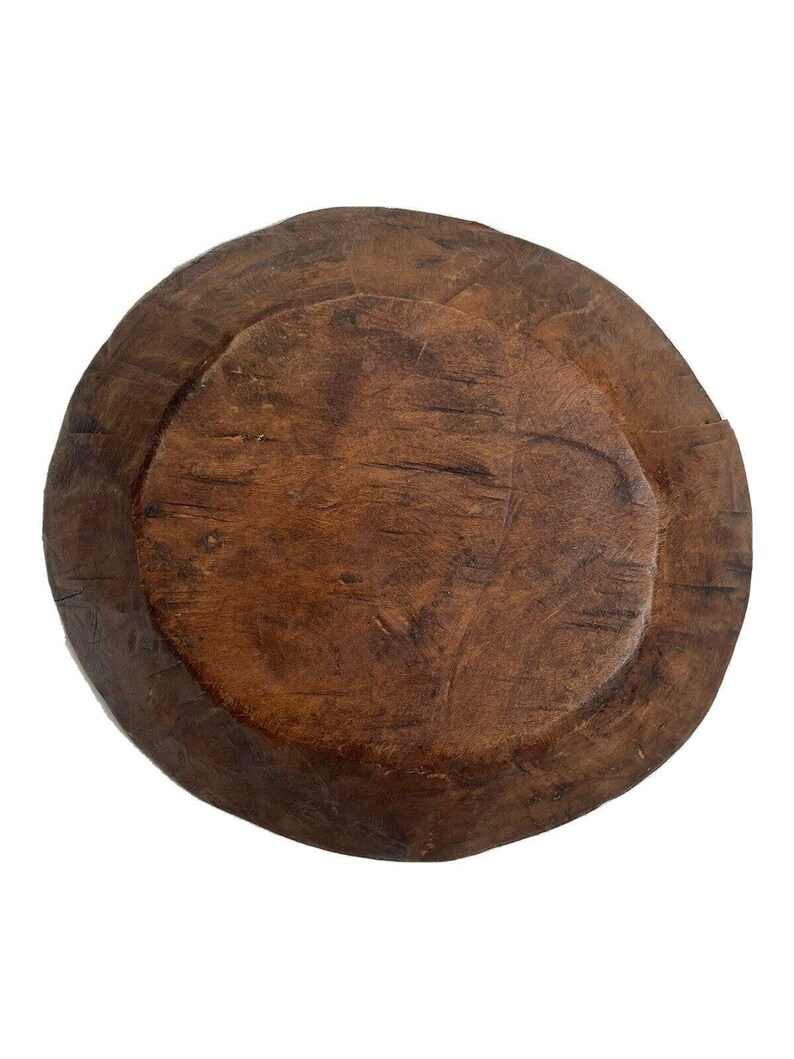Rustic Brown Round Wooden Dough Bowl Primitive Dough Board - Etsy
