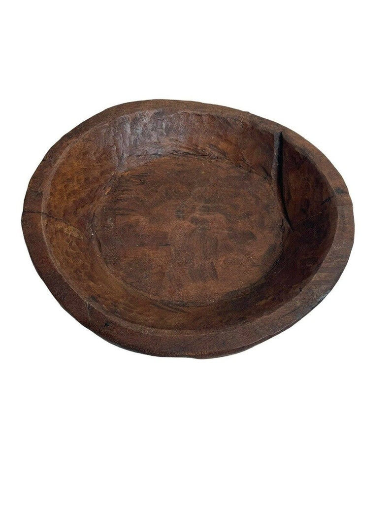 Rustic Brown Round Wooden Dough Bowl Primitive Dough Board - Etsy