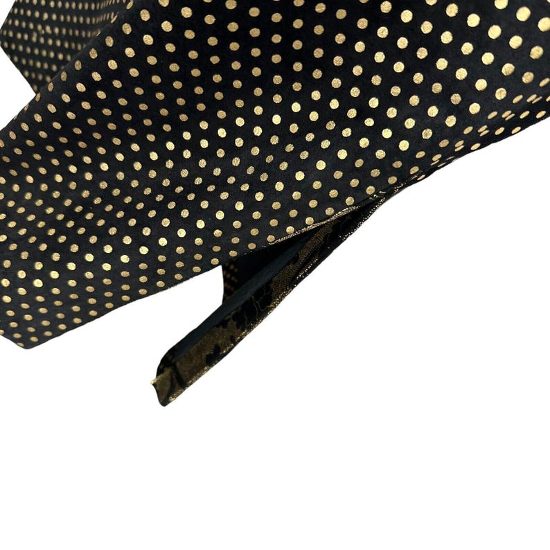 Gossamer Wings Black Gold Polka Dot Snap Button Leather Dress Handmade ...