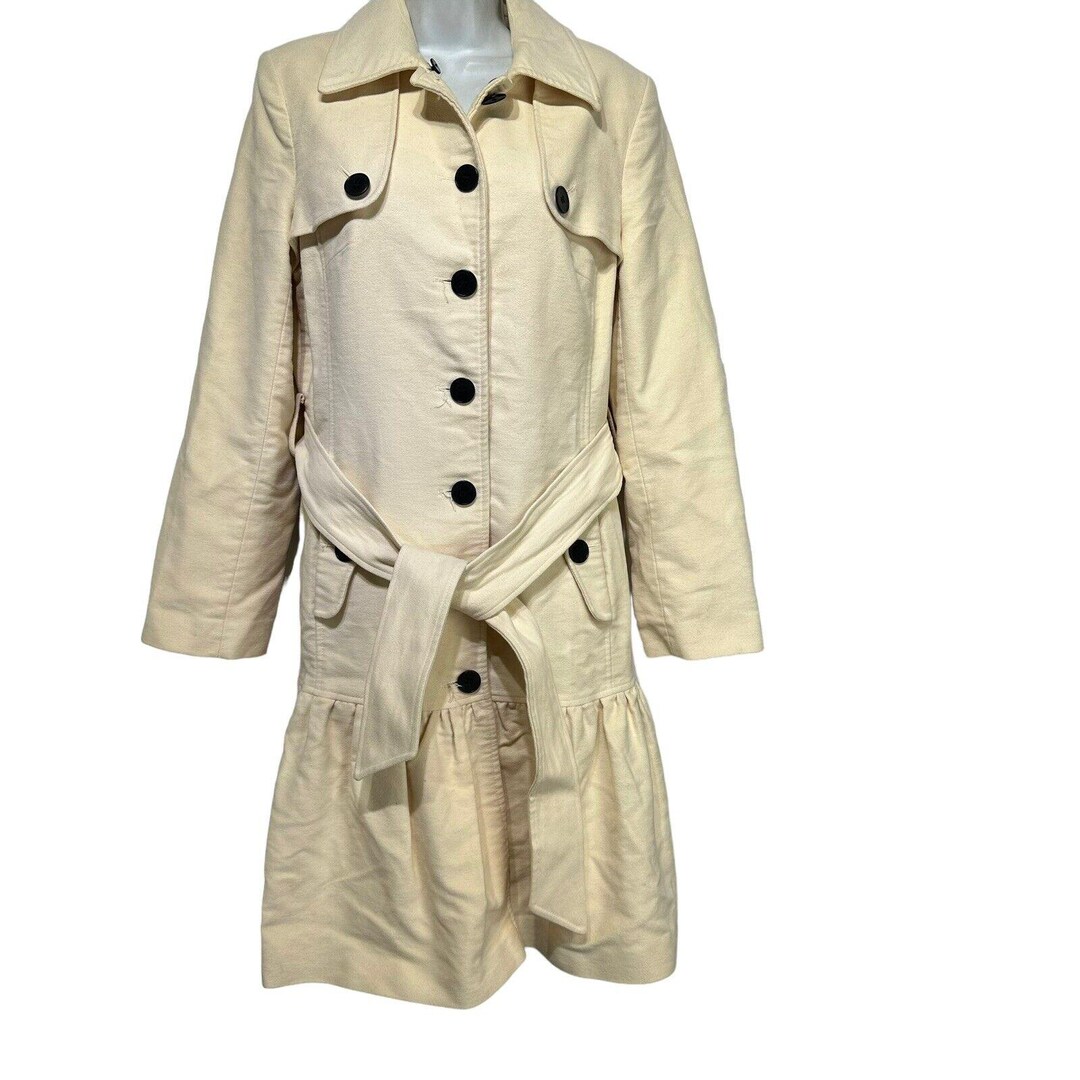 Helene Berman Ruffle Trench Coat Size M - Etsy