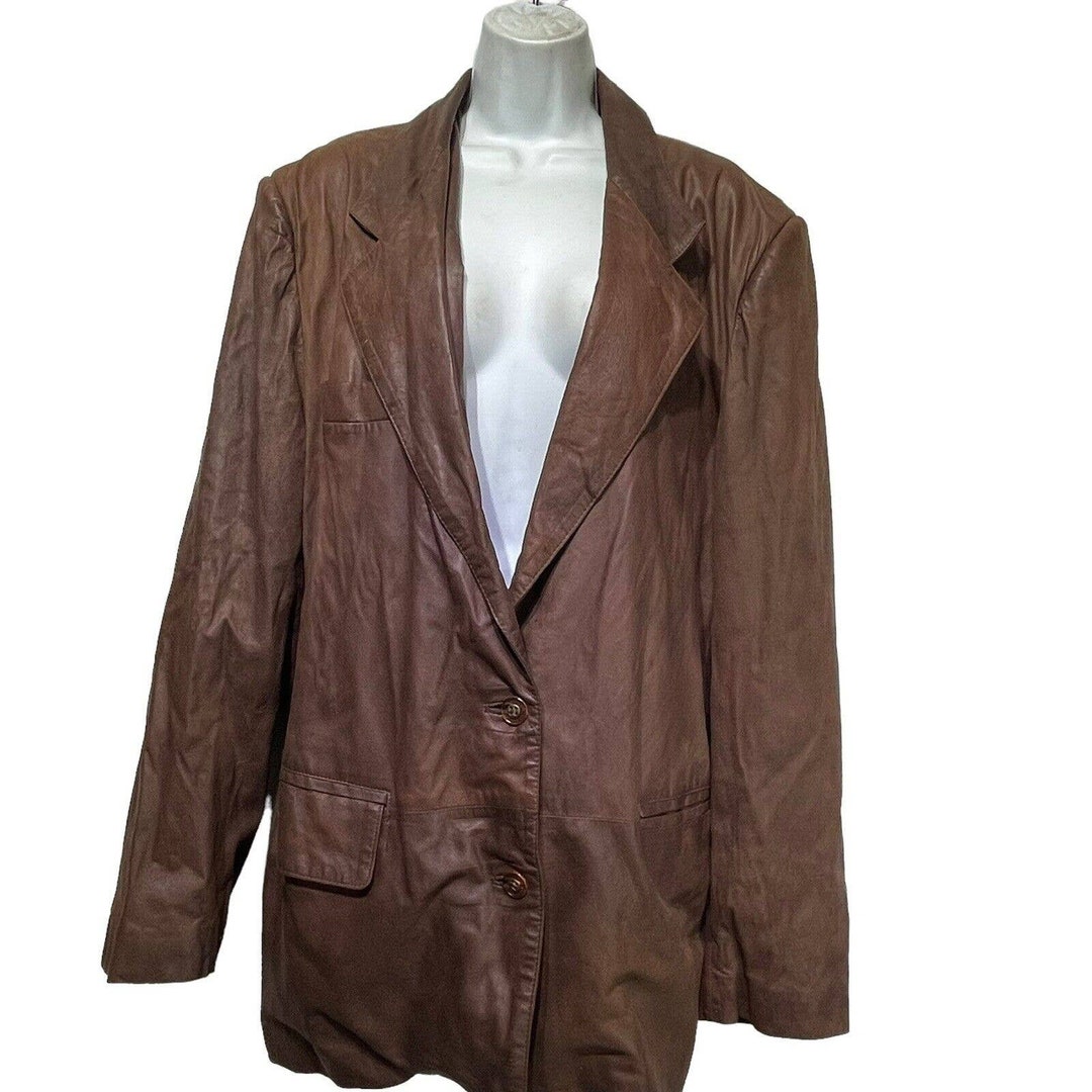 Tutku Show Brown Button up Leather Jacket Size L - Etsy