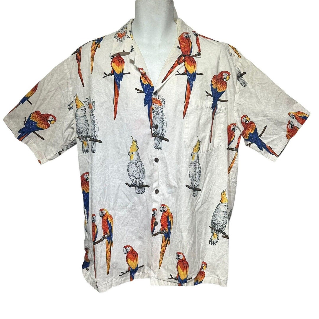 Pacific Legend White Parrots Cockatiel Hawaiian Bird Shirt Size XL - Etsy