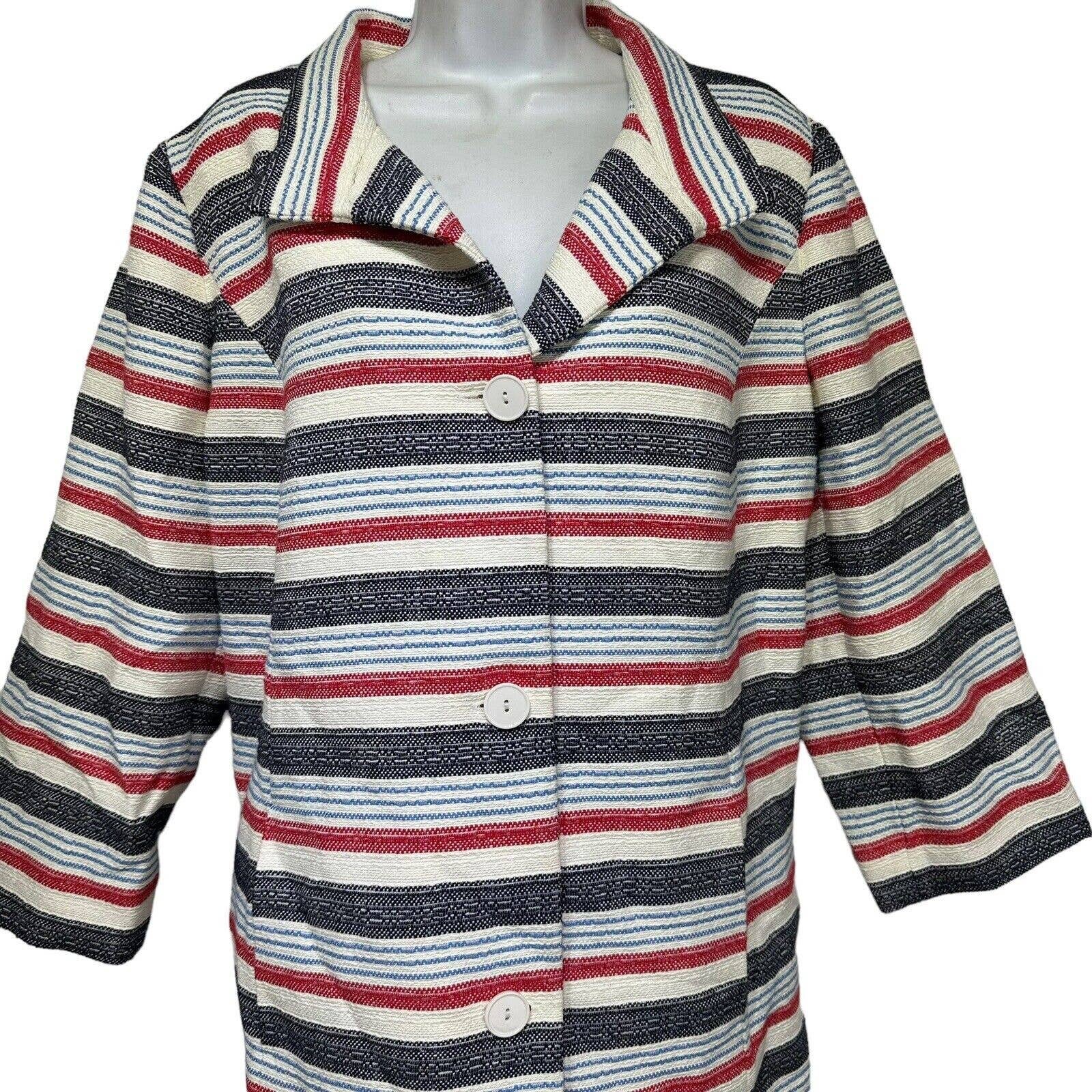 Persona Marina Rinaldi Red White Blue Stripe Nautical Blazer - Etsy