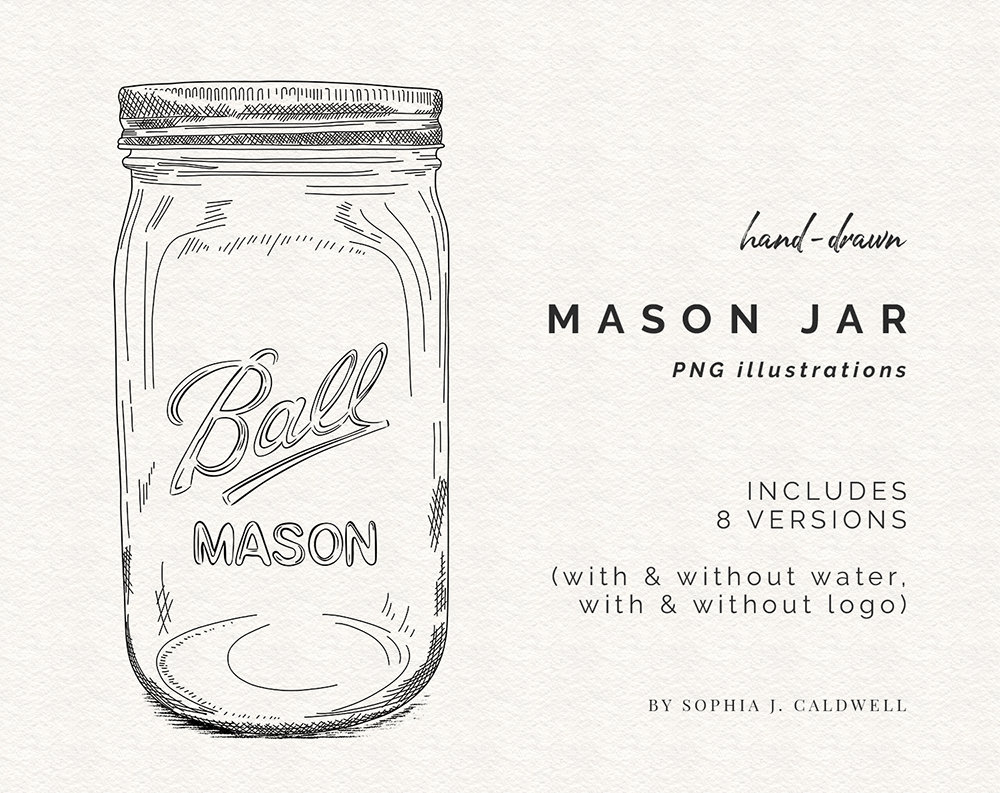 Mason Jar Pencil Drawing