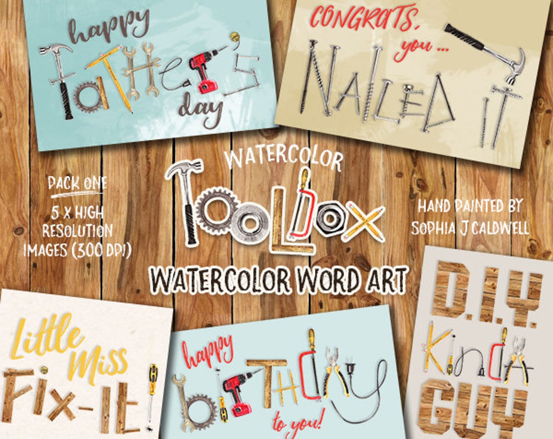 Fathers Day Clipart, Tool Clipart, Birthday Clip Art, Watercolor ...