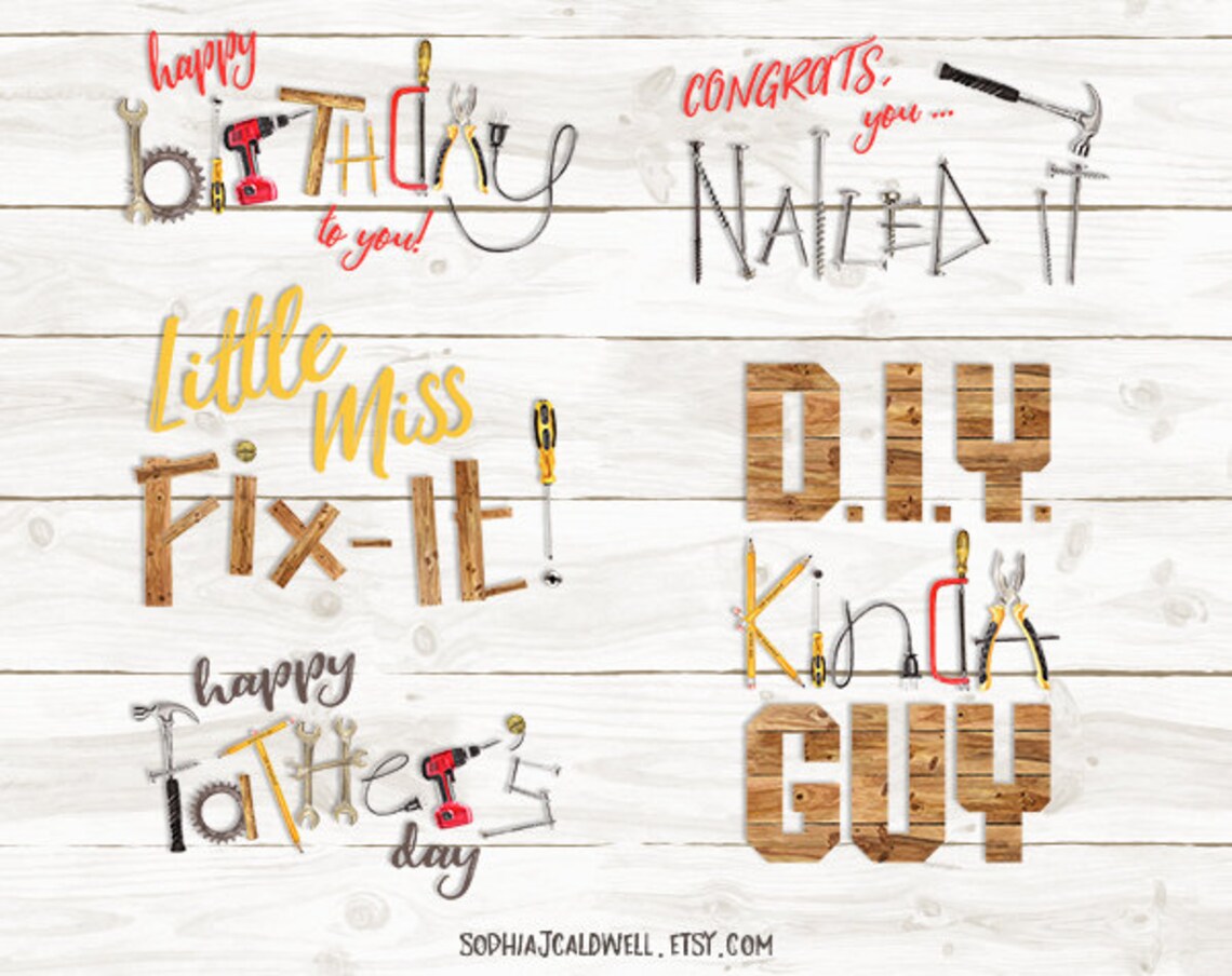 Fathers Day Clipart Tool Clipart Birthday Clip Art | Etsy