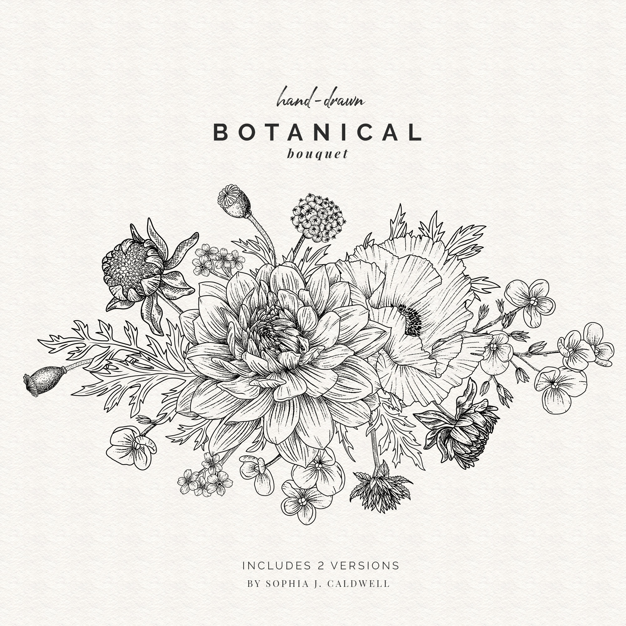 Victorian Flower Clip Art Black And White Vintage Flower Poster Pack