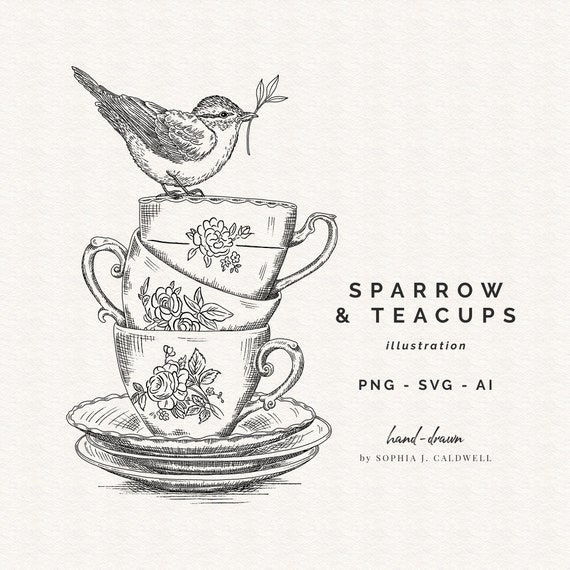Stacked Tea Cups Svg