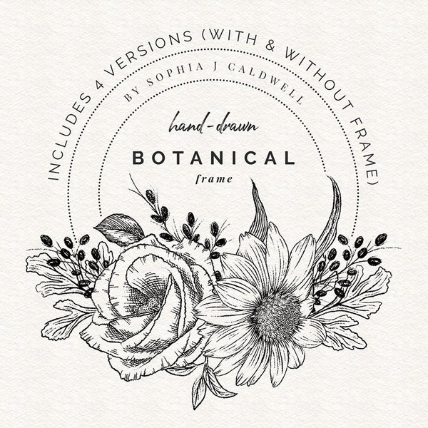 Floral Botanic Hand Drawn Frames - Etsy