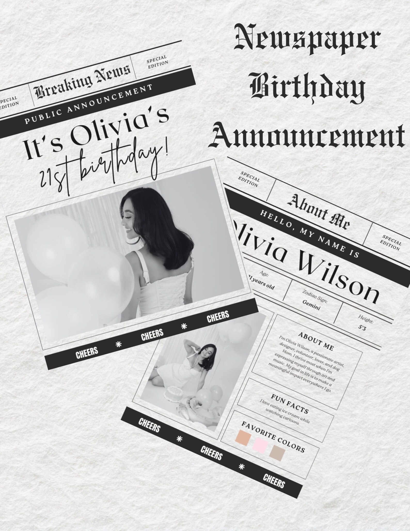 Newspaper Announcement | Breaking News | Birthday Announcement | Fully ...