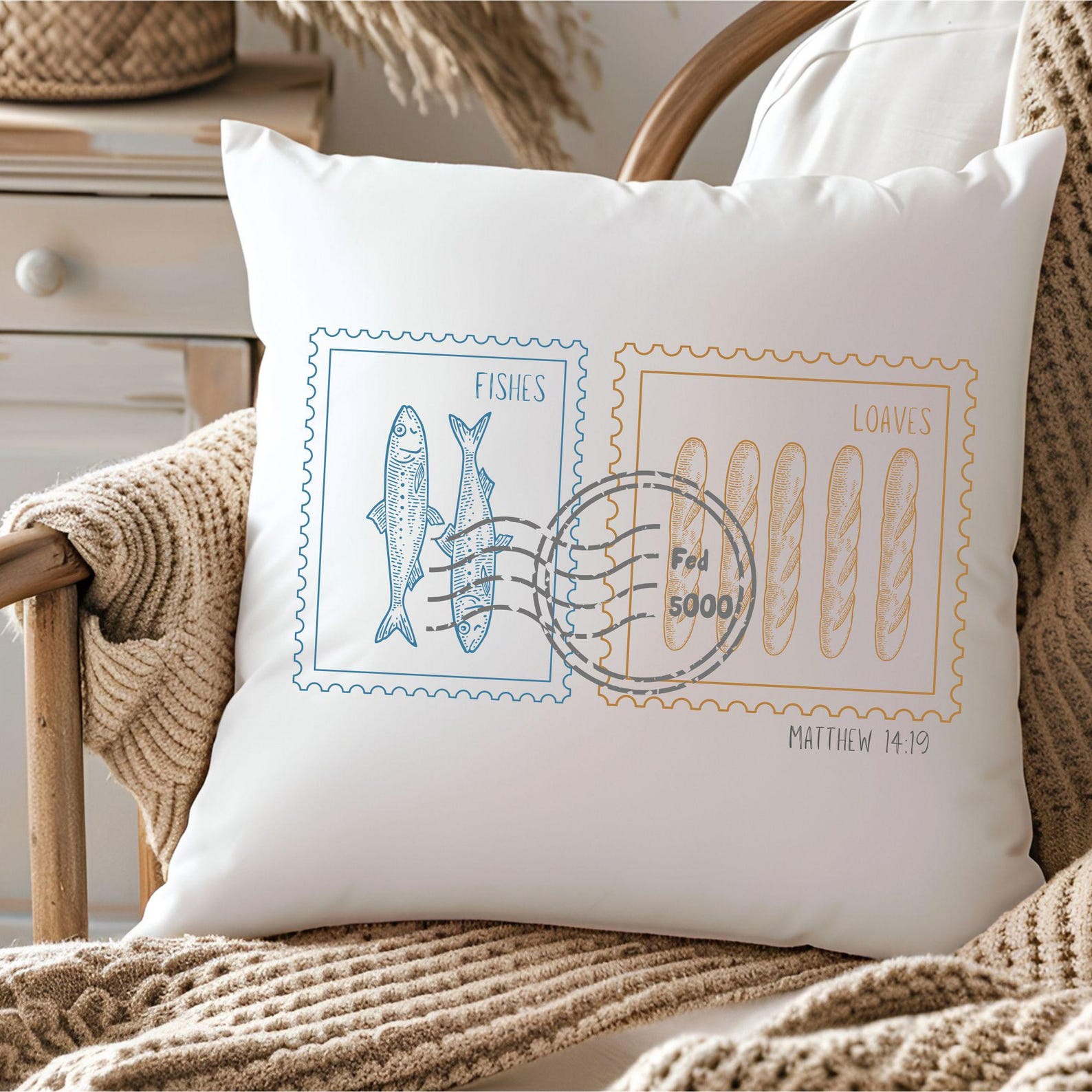 Fishes and Loaves Christian PNG: Jesus Feeding 5000 Design (digital ...