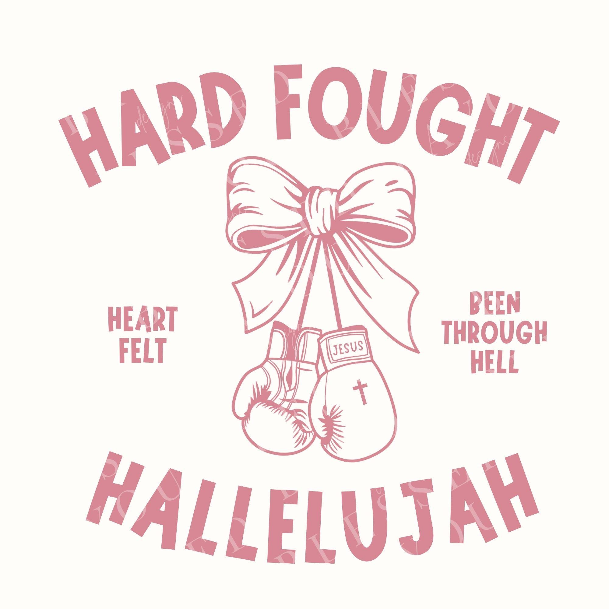 Hard Fought Hallelujah PNG: Christian Boxing Design (digital Download ...