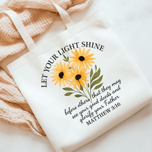 Let Your Light Shine Floral PNG | Christian Sunflower Bible Verse ...