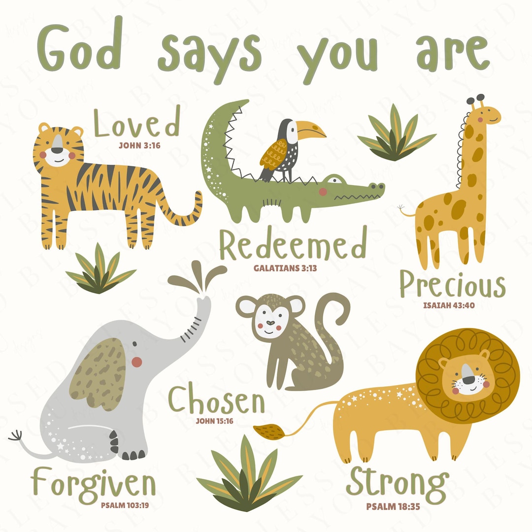 Christian Zoo Animals PNG: God Says You Are Loved (digital File) - Etsy