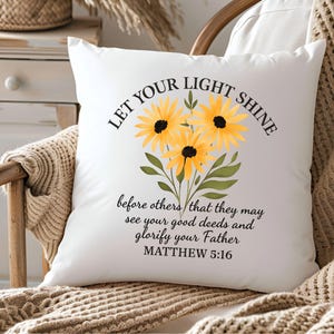 Let Your Light Shine Floral PNG | Christian Sunflower Bible Verse ...