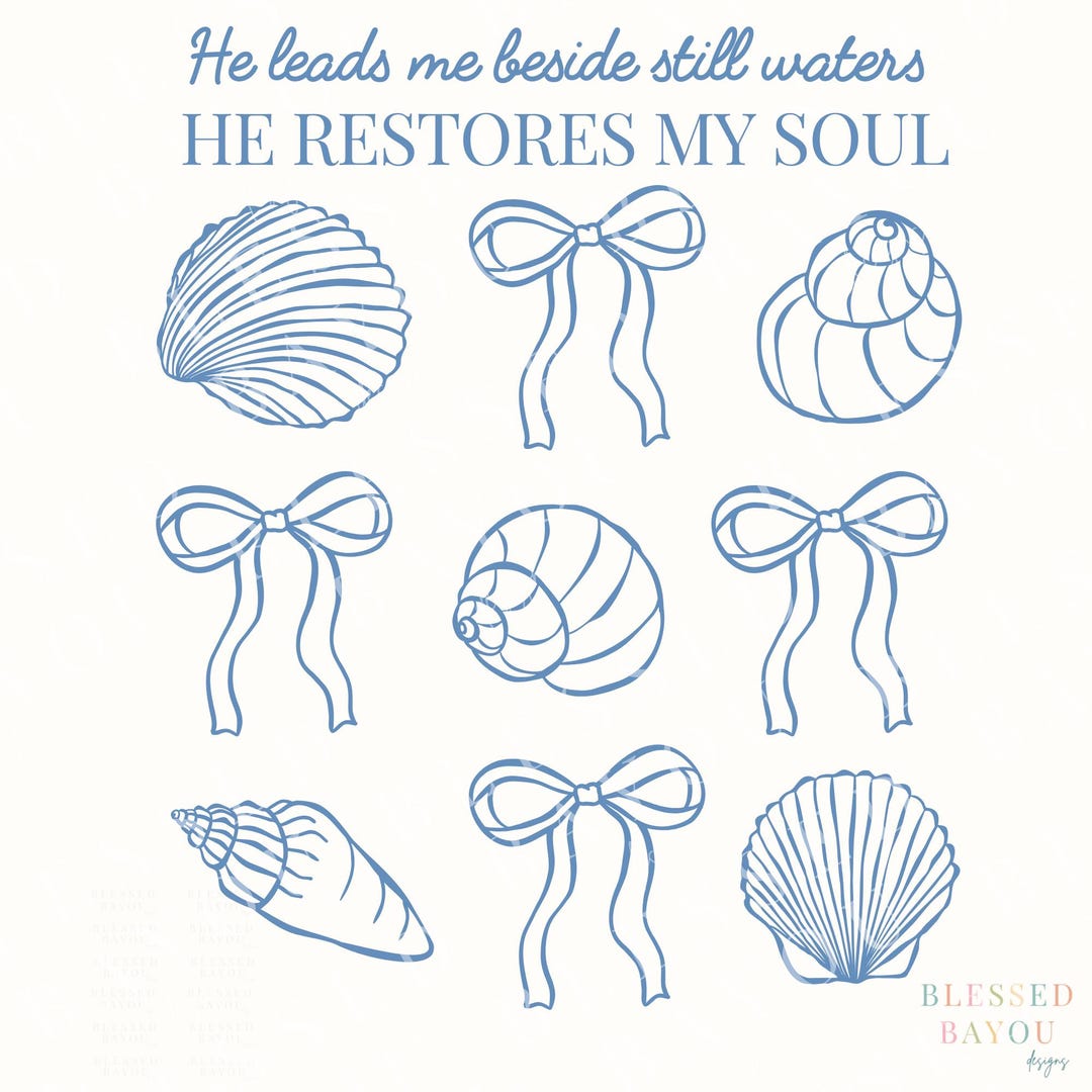 Coastal Bible Verse PNG: Christian Seashell Design (digital Download ...