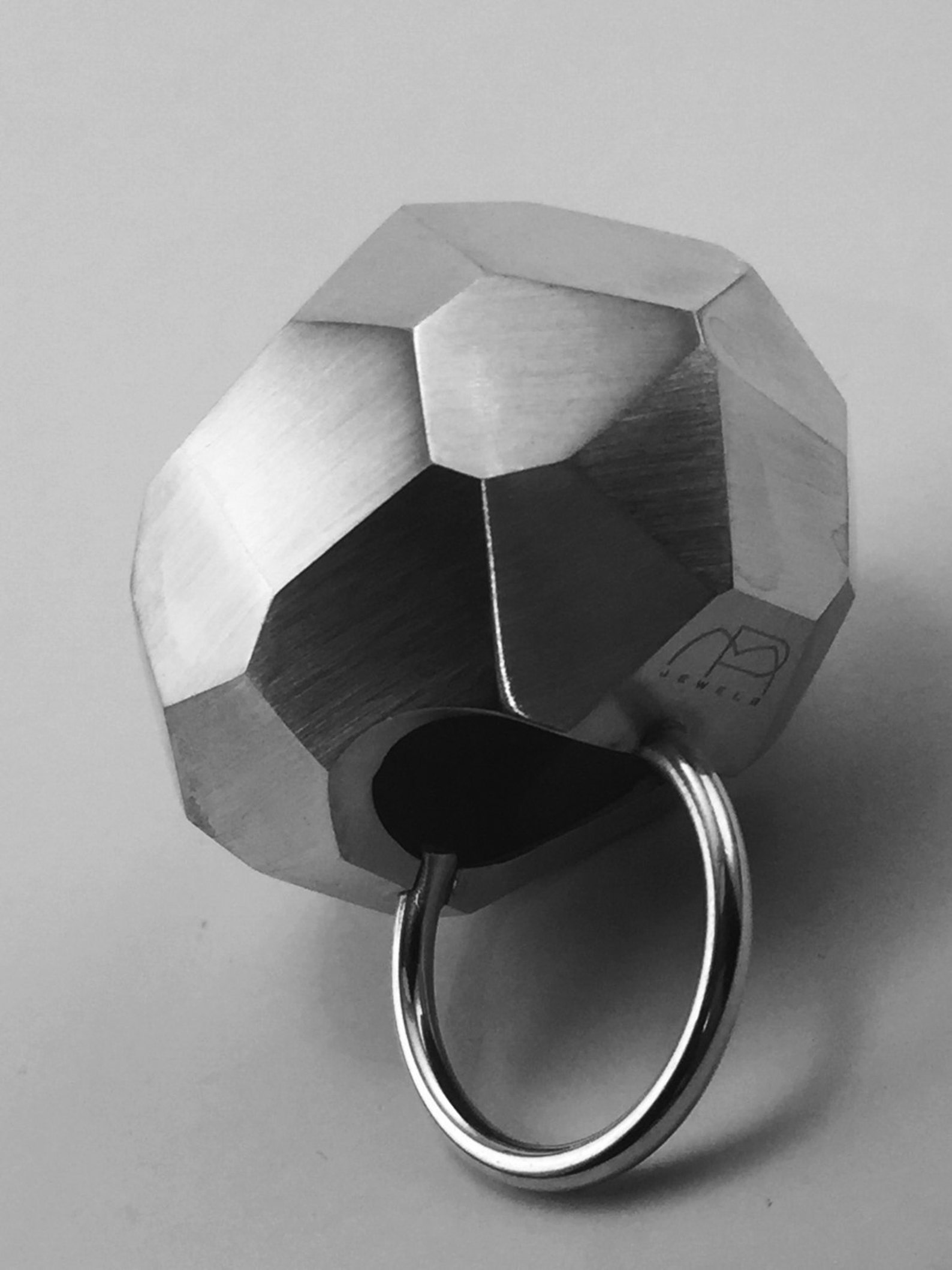Big rock ring faceted silver XL - Etsy Italia