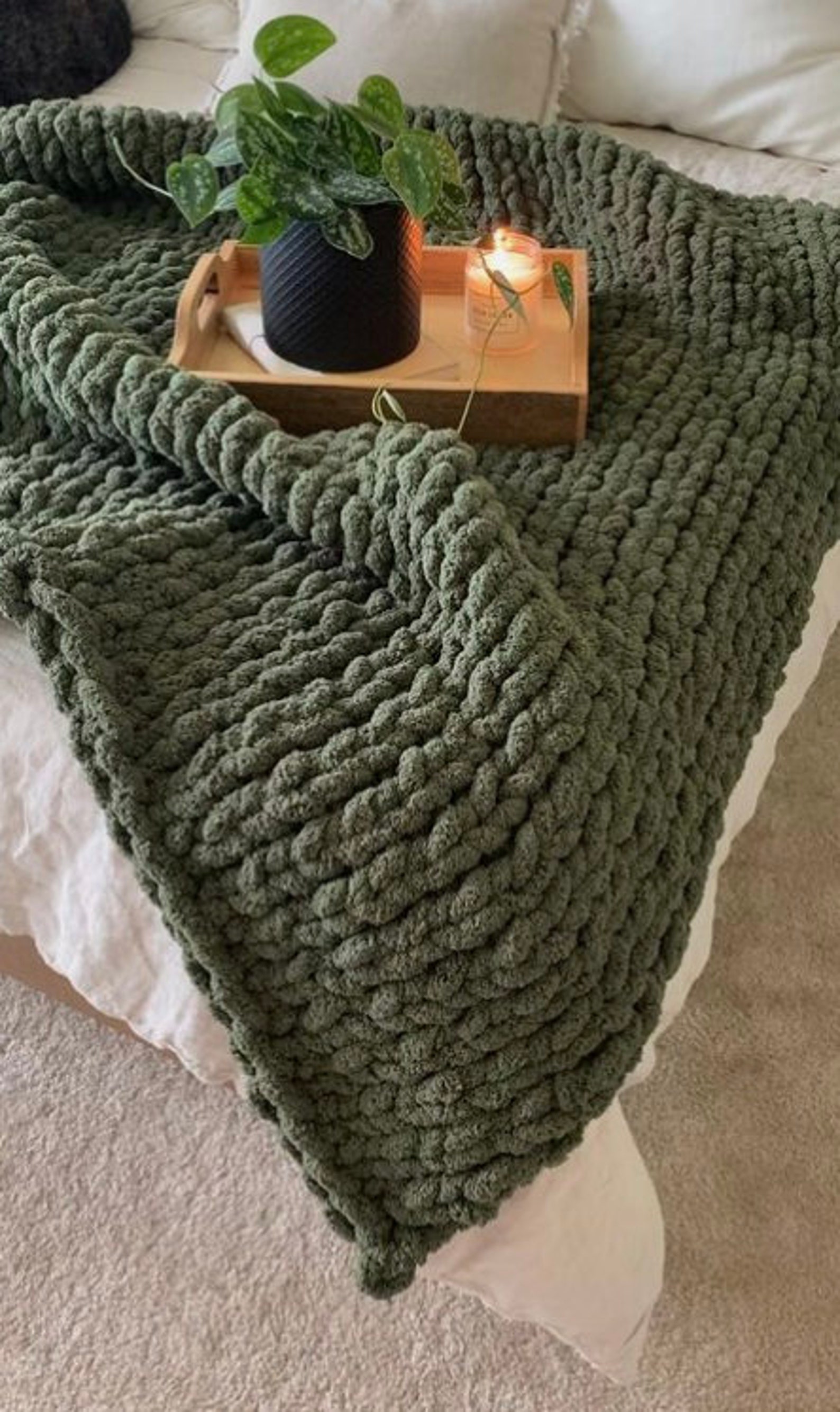 KNIT KIT Twin Size Bed Runner Chunky DIY | Crafting Comfort | Yarn ...