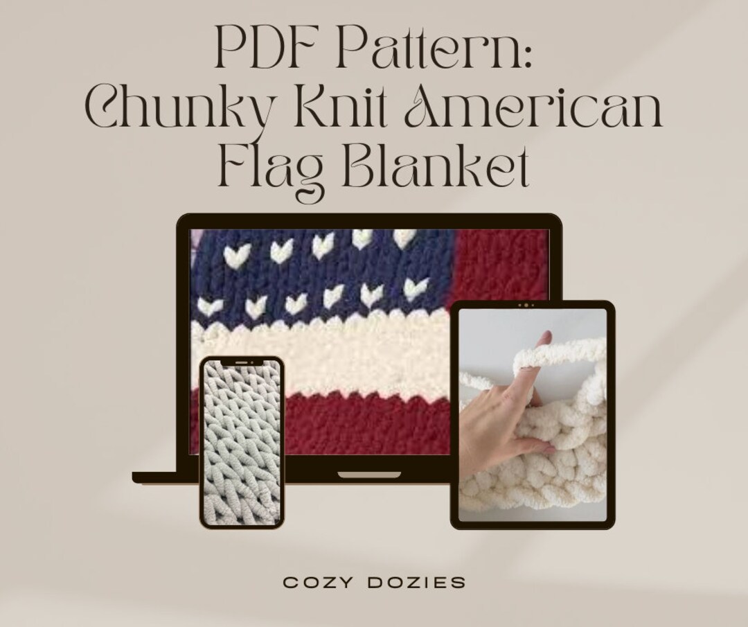 Chunky Knit American Flag Blanket PDF Pattern - Etsy