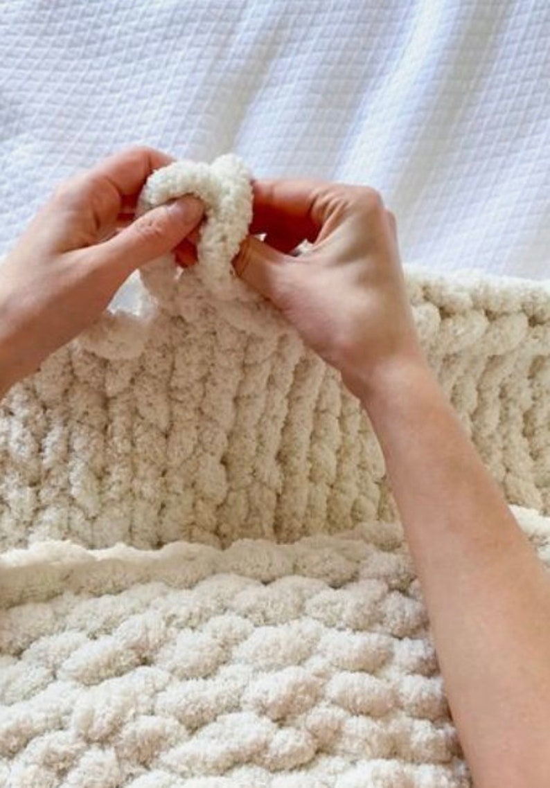PDF Pattern Tutorial: Chunky Knit Throw Blanket | Cozy Handmade Craft ...