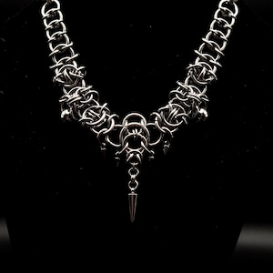Pixane Chainmail Necklace Spikes - Etsy