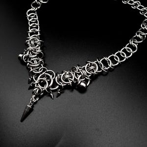 Pixane Chainmail Necklace Spikes - Etsy