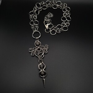 Fire Agate Chainmail Captive Bead Cross Necklace - Etsy