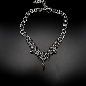 Pixane Chainmail Necklace Spikes - Etsy