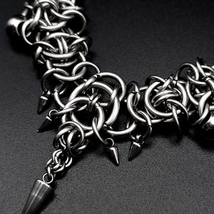 Pixane Chainmail Necklace Spikes - Etsy