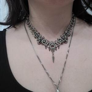 Pixane Chainmail Necklace Spikes - Etsy