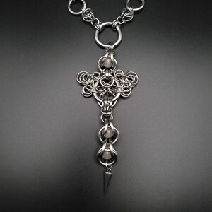 Fire Agate Chainmail Captive Bead Cross Necklace - Etsy