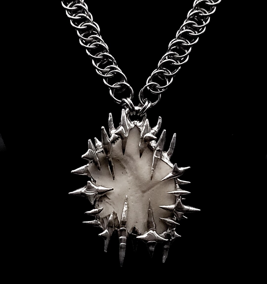 Spire Spikey Real Bone Liquid Metal Chainmail Necklace - Etsy