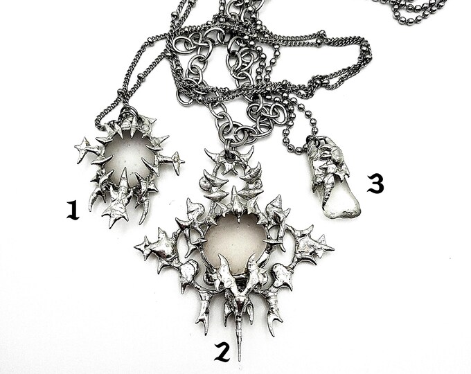 Hazy Glass Spike Pendants - Etsy