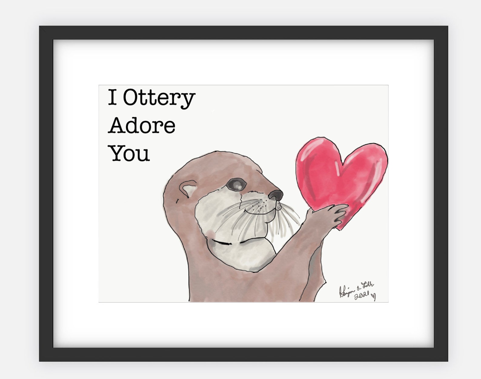 I Otterly Love You Otter Wall Art Digital Download - Etsy